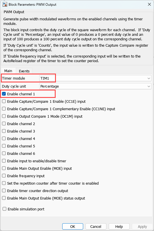 Migrate Pwm Output Block Usage To Stm32 Processor Based Library Block