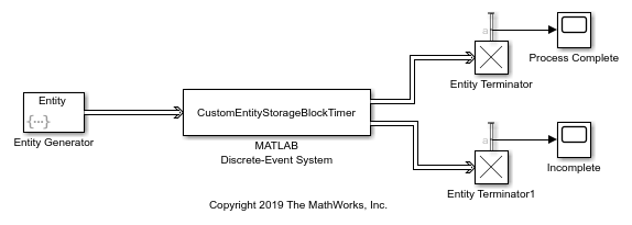 Implement the Custom Entity Storage Block with Two Timer Events - MATLAB & Simulink