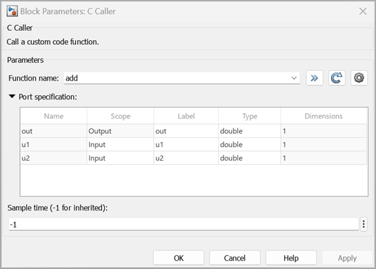 Call Custom C Functions In Simulink Using C Caller Block Matlab