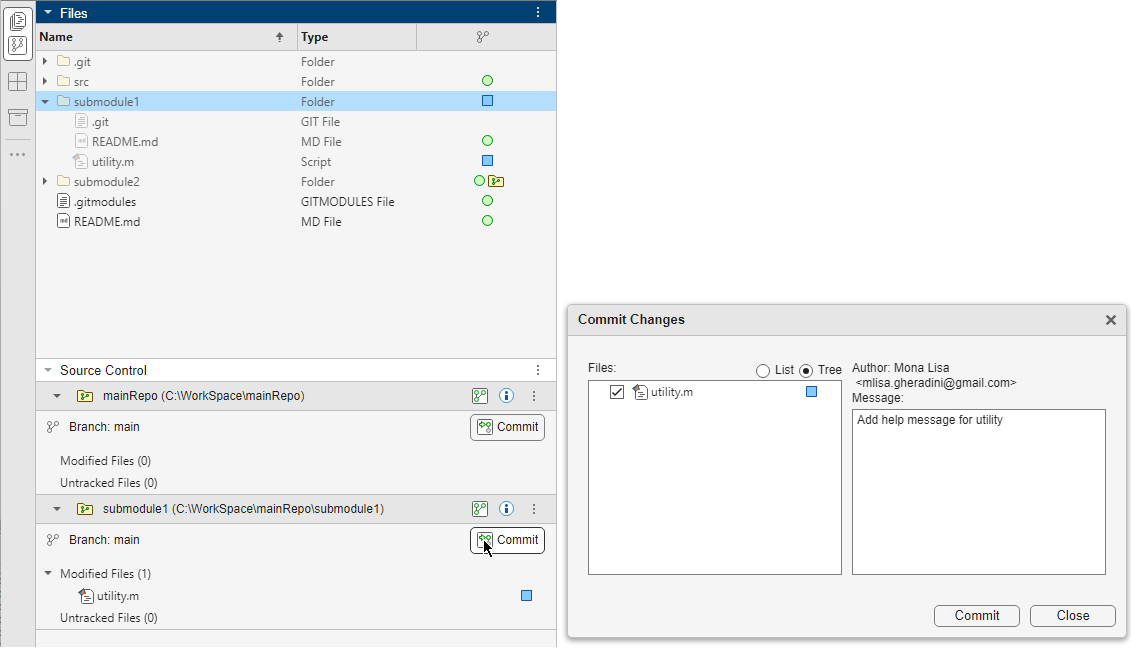 Work With Git Submodules In Matlab Matlab And Simulink