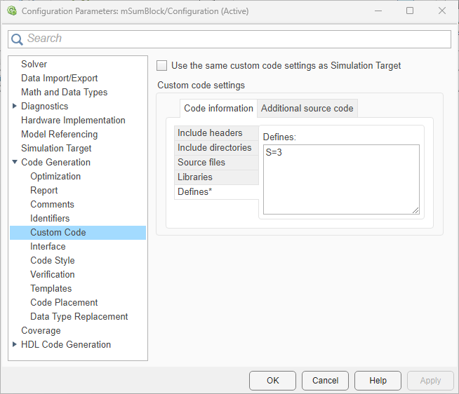 Generate Code Using Symbolic Dimensions for Flexible Signal Sizes - MATLAB & Simulink